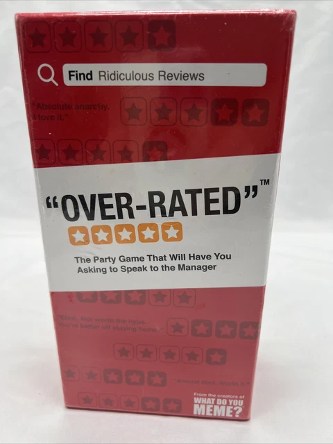 PARTY GAME OVER-RATED Party Game By The Creators Of What Do You Meme ...