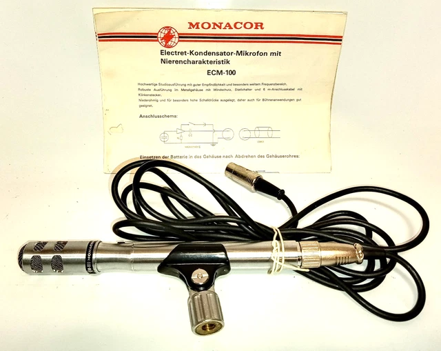 MONACOR MIKROFON VINTAGE Microphone ECM-100 Kondensator Microfone EUR ...