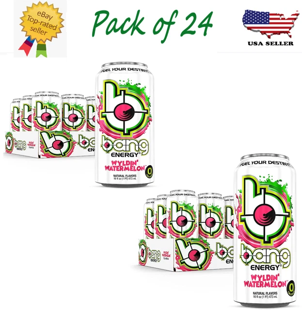 BANG ENERGY WYLDIN’ Watermelon, Sugar-Free Energy Drink, 16-Ounce (Pack ...