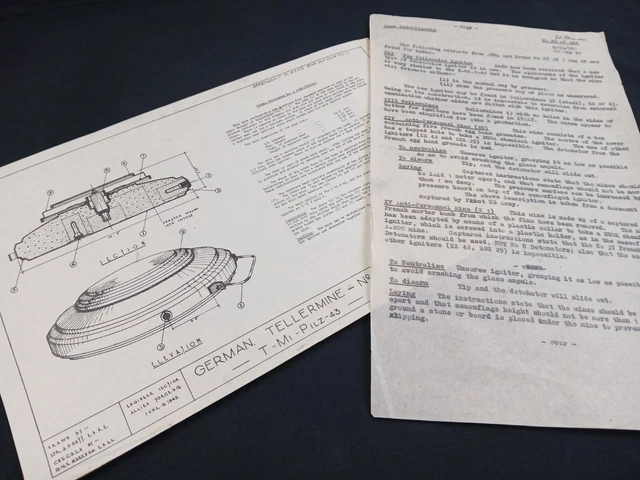 WW2 INTELLIGENCE DOCUMENTS re "ANTI-TANK TELLERMINES" and "ANTI ...