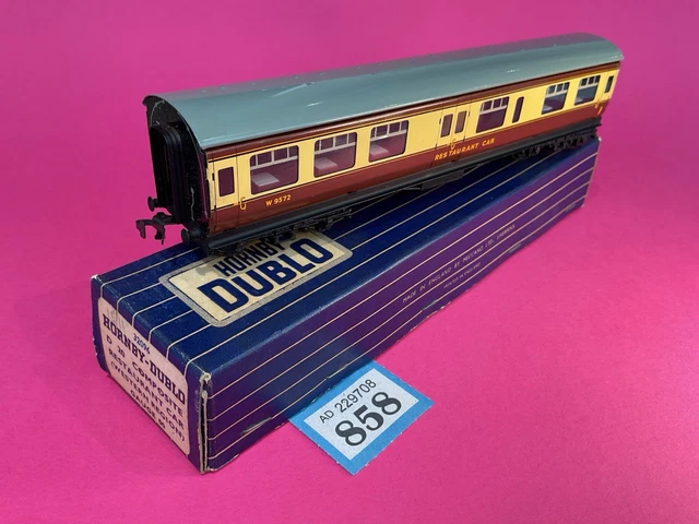HORNBY DUBLO 32096 D20 Composite Restaurant Car W.R. Boxed, 2/3 Rail ...