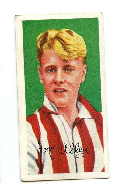 BARRATT & CO Cigarette Card Famous Footballers #13 Tony Allen Stoke ...