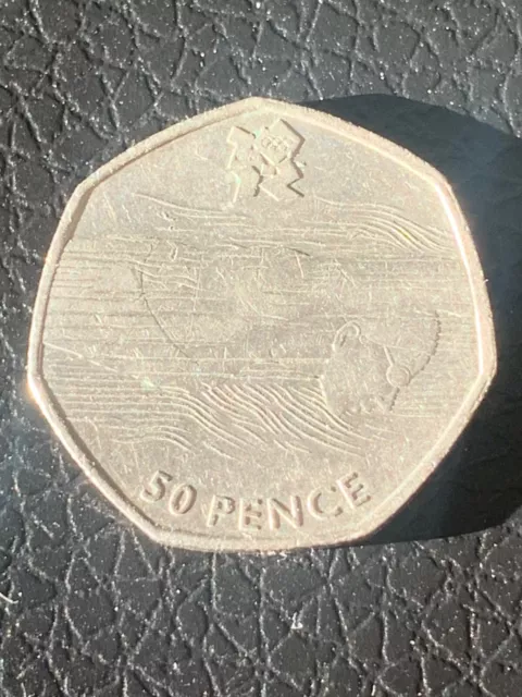 2011 OLYMPIC 50P London 2012 AQUATICS Swimming Fifty pence Circulated £ ...