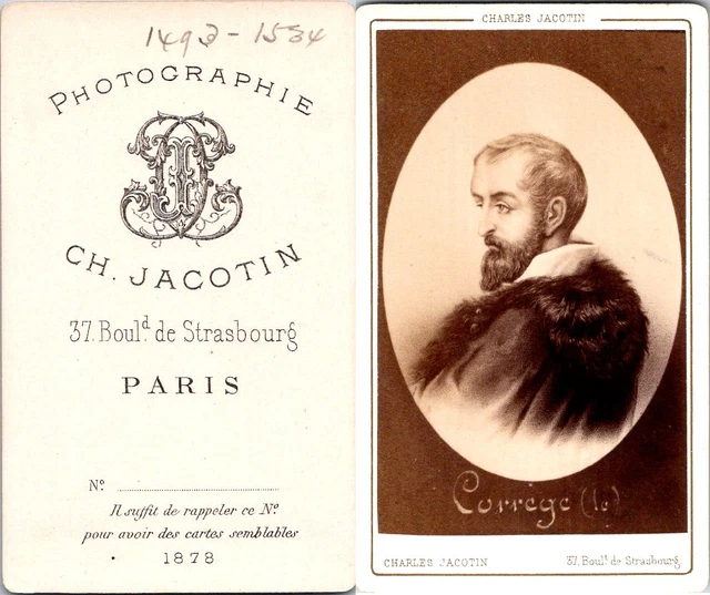 JACOTIN, PARIS, LE Corrège, Correggio, peintre italien Vintage CDV ...