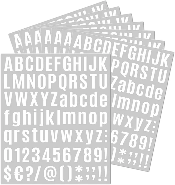 8 SHEETS WHITE Self Adhesive Vinyl Letters Numbers Kit, Mailbox Numbers ...