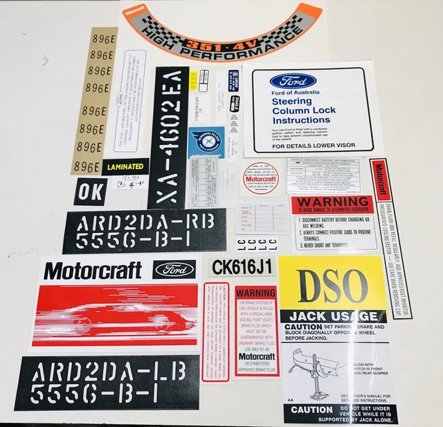 XA GT FORD Falcon Full Decal Kit V8 4 Speed Toploader Fit Fairlane Zf ...