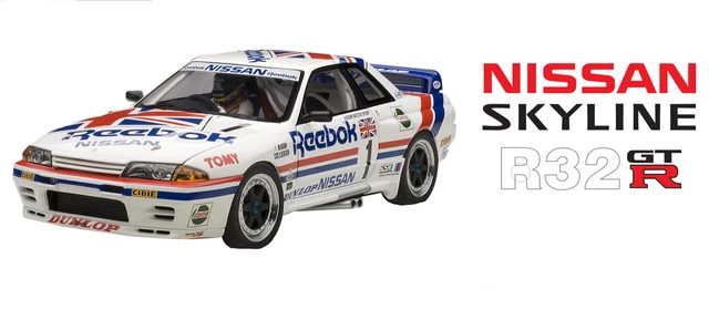 1:10 RC CLEAR Lexan Body Nissan GTR R32 + Reebok Decals suit Tamiya etc ...