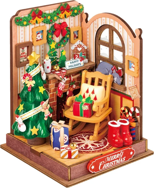 Rolife Diy Miniature House Kit Dollhouse Wooden Model Kit Christmas