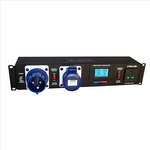 32A 2U RACKMOUNT Power Distro. 32A Ceeform In/Out, 8 Universal/UK Mains ...