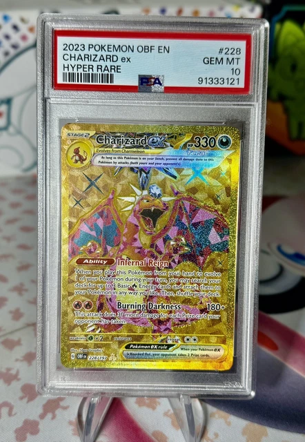 POKÉMON - OBSIDIAN Flames - Charizard ex Gold Hyper Rare 228/197 PSA 10 ...