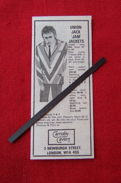 CARNABY CAVERN UNION Jack Jam Jacket Mod Fashion Original Vintage 1979 ...
