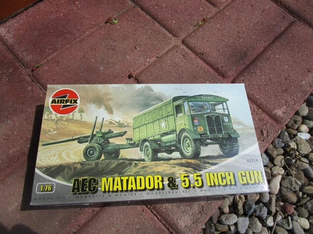 AIRFIX VINTAGE CLASSIC AEC Matador & 5.5" Gun 1:76 Scale Model Kit ...