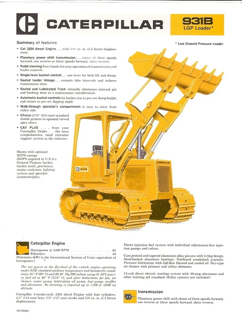 EQUIPMENT BROCHURE - Caterpillar - 931B LGP Tractor Crawler Loader ...