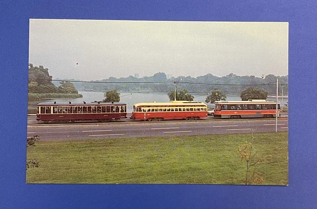 VINTAGE TORONTO TRANSIT TTC Peter Witt PCC CLRV Queensway Postcard ...