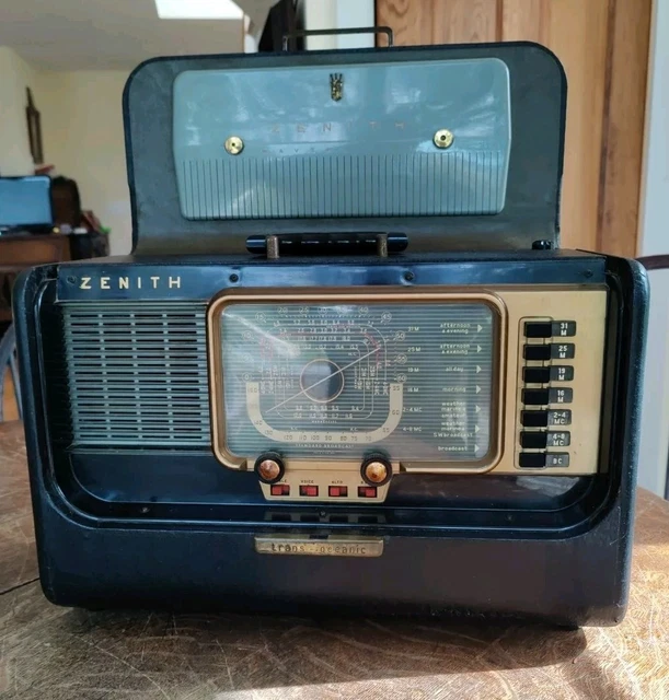 VINTAGE ZENITH MODEL H-500 Trans-Oceanic Radio Working Looks Great ...