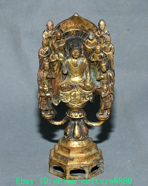 6 &BRONZE ANTIQUE or Shakyamuni Amida Kannon Bouddha moine EUR 792,00 - PicClick FR