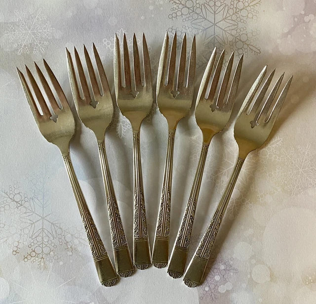 TUDOR PLATE ONEIDA Community Silver SET 6 SALAD FORKS Oakleigh Royal ...
