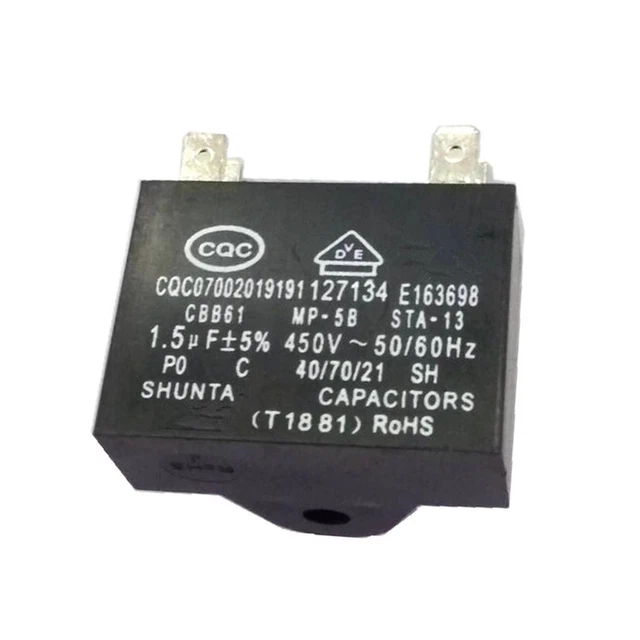 450V 1.5UF SQUARE Motor Run Capacitor Home Air Conditioner Start ...