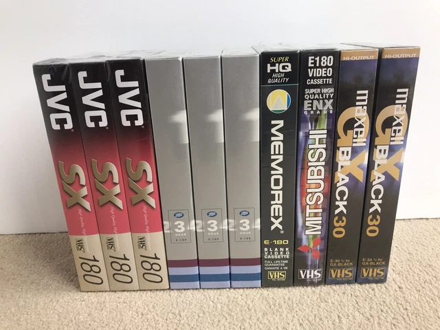 16 X BLANK VHS Video Tapes 240, 180 & 30 Min New/Sealed JVC TDK Boots ...