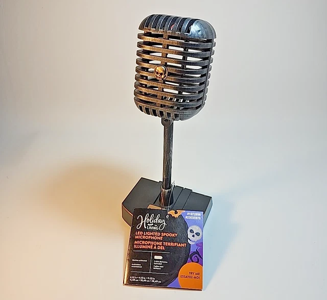 GEMMY HALLOWEEN HAUNTED Microphone Prop Motion Activated Records And ...