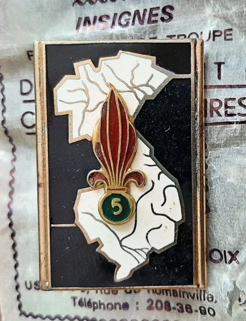 INSIGNE 5° REI Carte Indochine LÉGION ÉTRANGÈRE Retirage DRAGO FFL ...