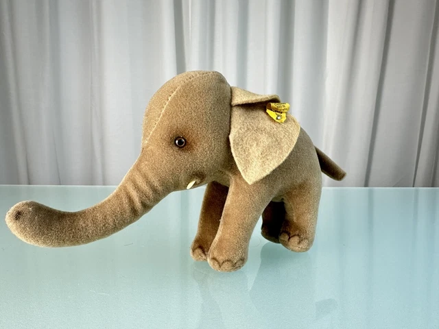 STEIFF ANIMAL ÉLÉPHANT 0510/17 - trampy - 13,5 x 26 cm - excellent état ...