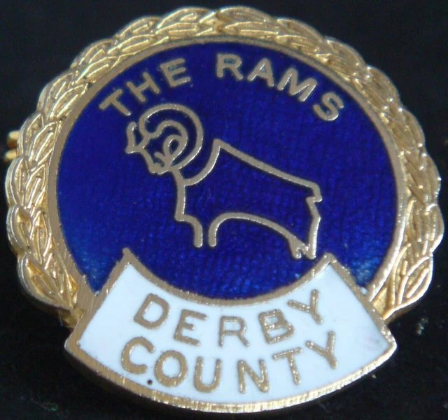 DERBY COUNTY VINTAGE 1970s 80s Badge Maker COFFER N'ton brooch pin 25mm ...