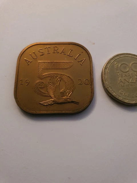 AUSTRALIAN🔥CROWN💥 5 SHILLING🔥TRAIL💥 Square Pattern Coin 🔥1920 💕 Inspect ...
