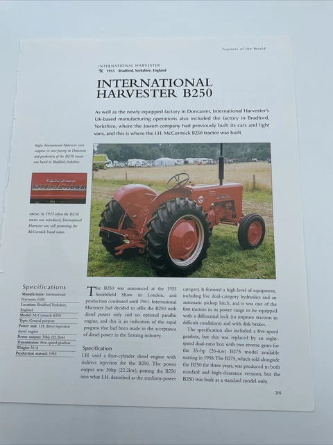 International B250 Tractor FOR SALE! - PicClick UK