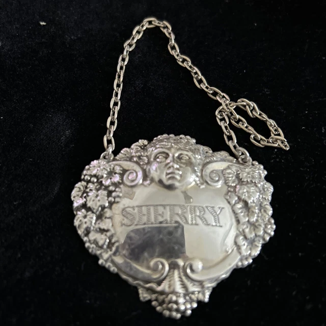 ANTIQUE STERLING SILVER Sherry Decanter Label Hallmarks £28.00 ...