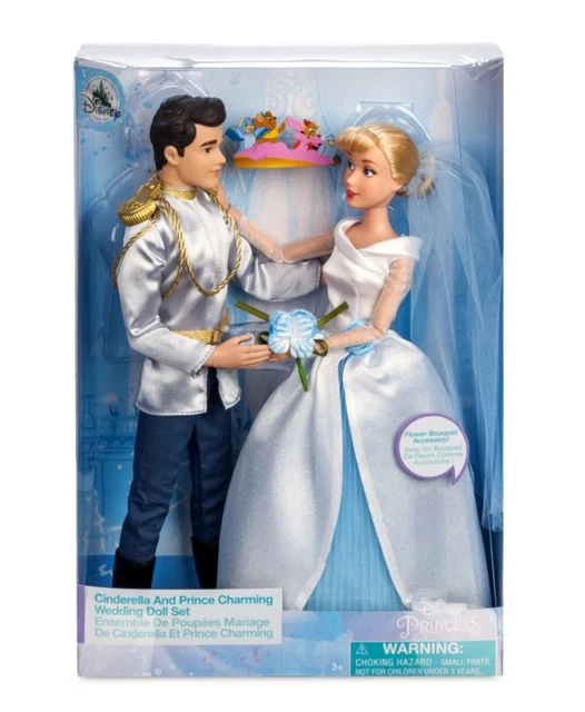 DISNEY STORE CINDERELLA and Prince Charming Wedding Doll Set £47.52 ...