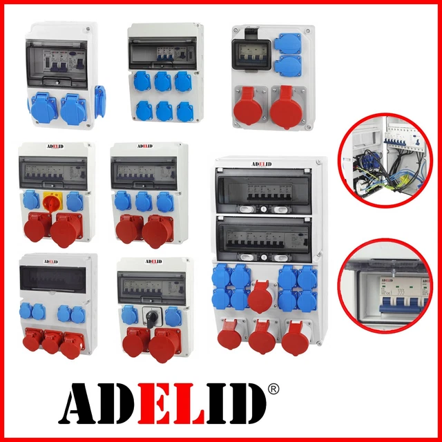 BAUSTROMVERTEILER WANDVERTEILER KOMPLETT Verdrahtet 32A 16A 230V Mit Cee Dose EUR 38,77 ...