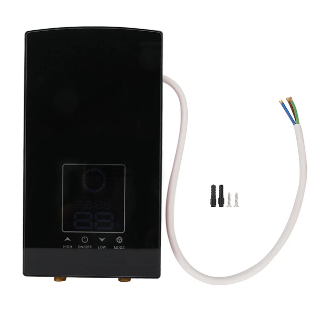 (BLACK)ELECTRIC TANKLESS WATER Heater Wall Mounted Mini Tankless Water ...