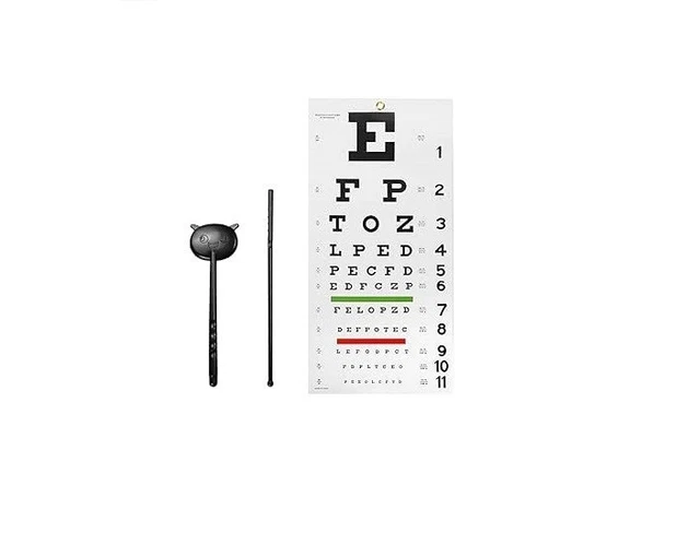 EYE CHART, SNELLEN Eye Chart Wall Chart, with Hand Pointer and Eye ...