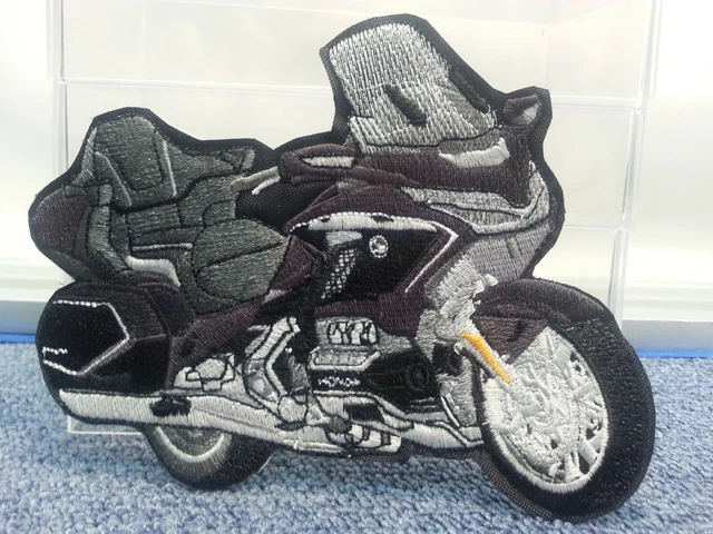 PATCH TOPPA RICAMATA MOTO GOLDWING GL1800 NEW 14x12CM COLORE METALLIC ...