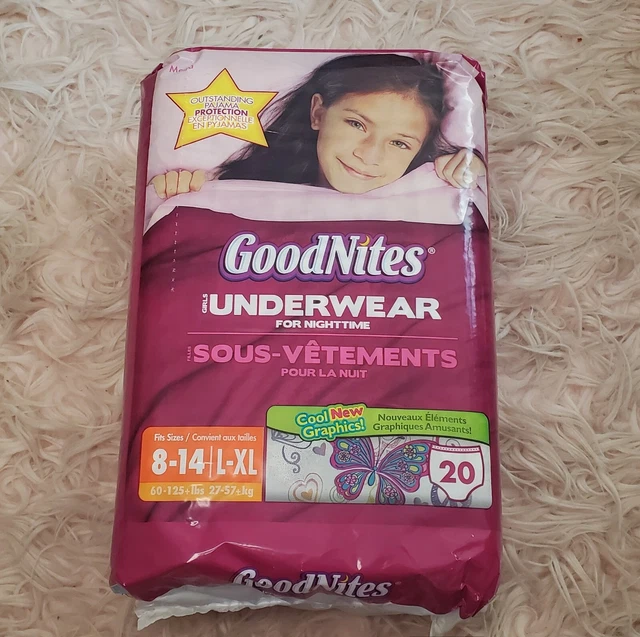 RARE VINTAGE PULL-UPS Goodnites 20Ct For Girls Diapers Xl 60-125+ Lbs ...