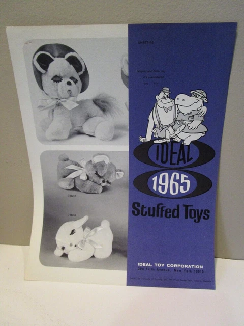 VINTAGE 1965 IDEAL TOY FAIR DEALER CATALOG STUFFED TOYS Page $20.00 ...