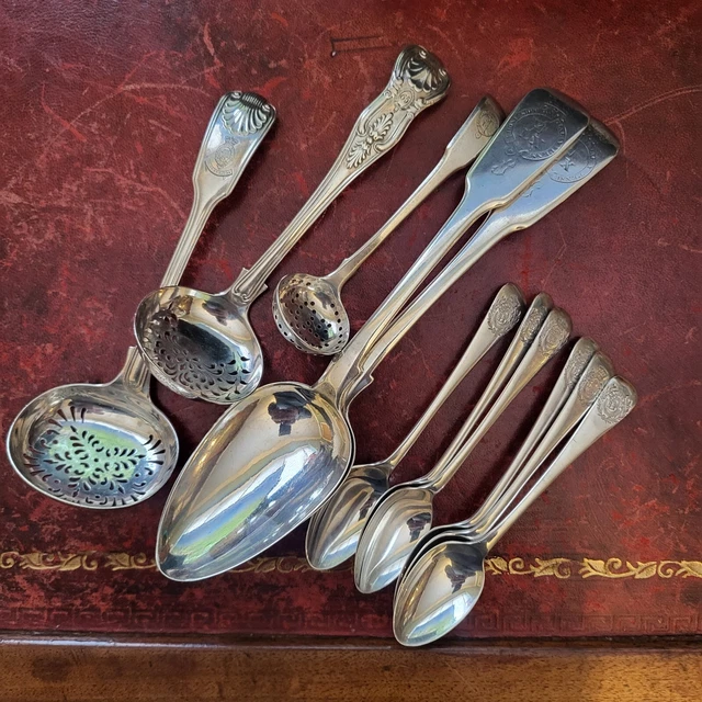 MILITARY SILVER FLATWARE MIXED LOT, Military Georgian Spoons, And ...