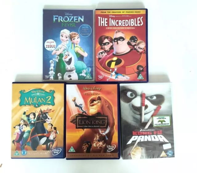 Disney Dvd Pixar Bundle Lion King Kung Fu Panda Incredibles Mulan 2 £399 Picclick Uk