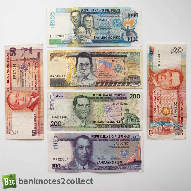 PHILIPPINES: SET OF 6 Philippines Piso Banknotes. £8.00 - PicClick UK