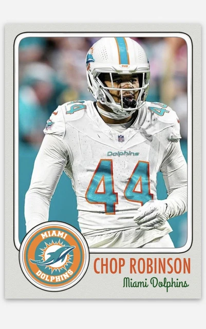 CARTE DE FOOTBALL Chop Robinson Miami Dolphins ACEO ! Rookie ! 2024 NFL ...