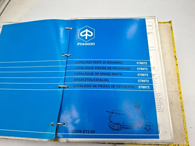 MANUALE OFFICINA PIAGGIO ET2 50 e MY 2001 catalogo ricambi codici ...