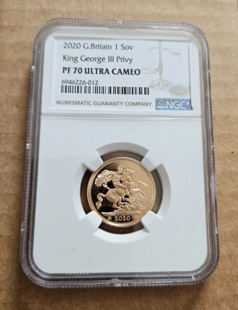 ROYAL MINT 2020 Gold Proof Full Sovereign NGC PF70 King George Privy £ ...