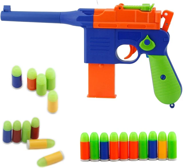 KANDALL TOY GUN Mauser c96 Toy Pistol with 10 Pcs Colorful Soft Bullets ...
