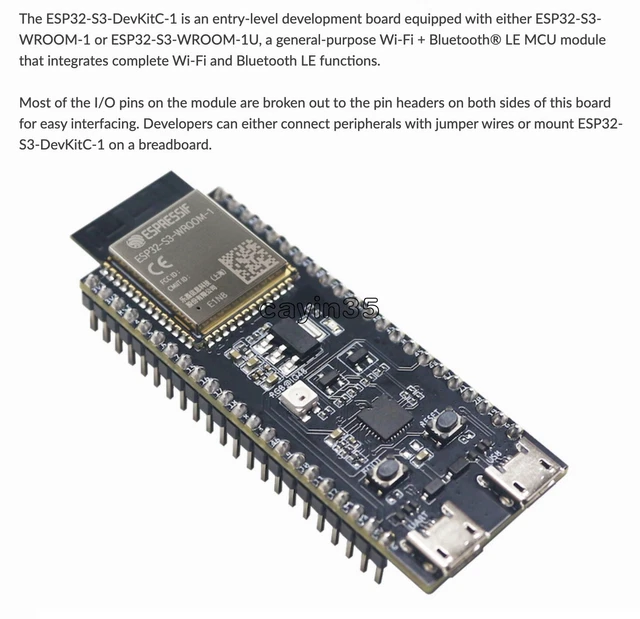 ESP32-S3-DEVKITC-1 ESP32-C3-MINI-1 ESP32 WiFi Board ESP32-S3-WROOM-1 8MB Flash £21.59 - PicClick UK