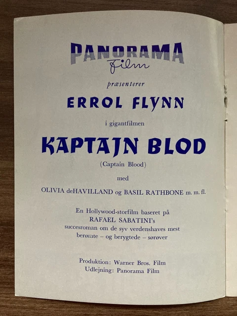 CAPTAIN BLOOD ERROL Flynn Olivia de Havilland Ratbone 1935 Danish Movie Program EUR 18,54 ...