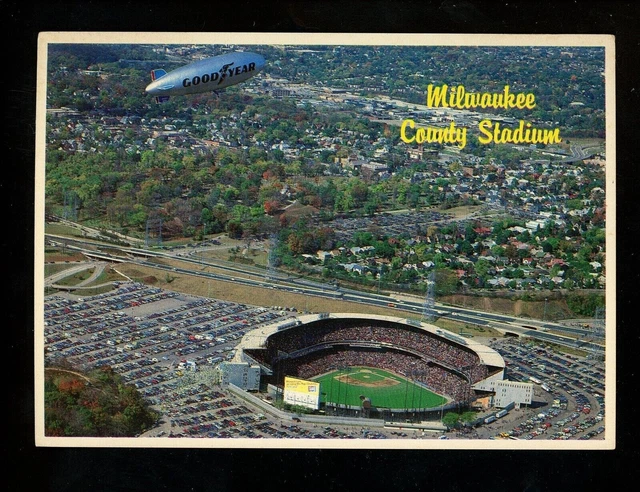 SPORTS STADIUM CHROME postcard Milwaukee County Brewers baseball ...