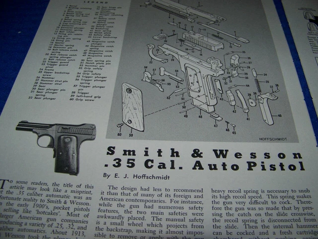 SMITH & WESSON Model 439 Semi-Auto Pistol (9Mm)..Takedown/Exploded View ...