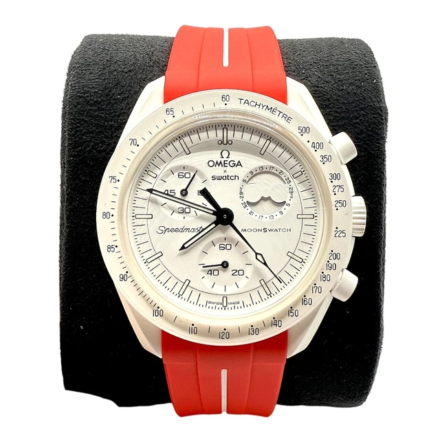 OMEGA X SWATCH MoonSwatch Mission to the Moonphase Snoopy Red / White ...