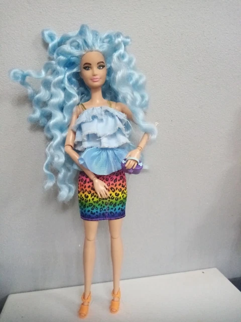 MATTEL BARBIE Extra Doll, Blue Hair Articulated £12.00 - PicClick UK
